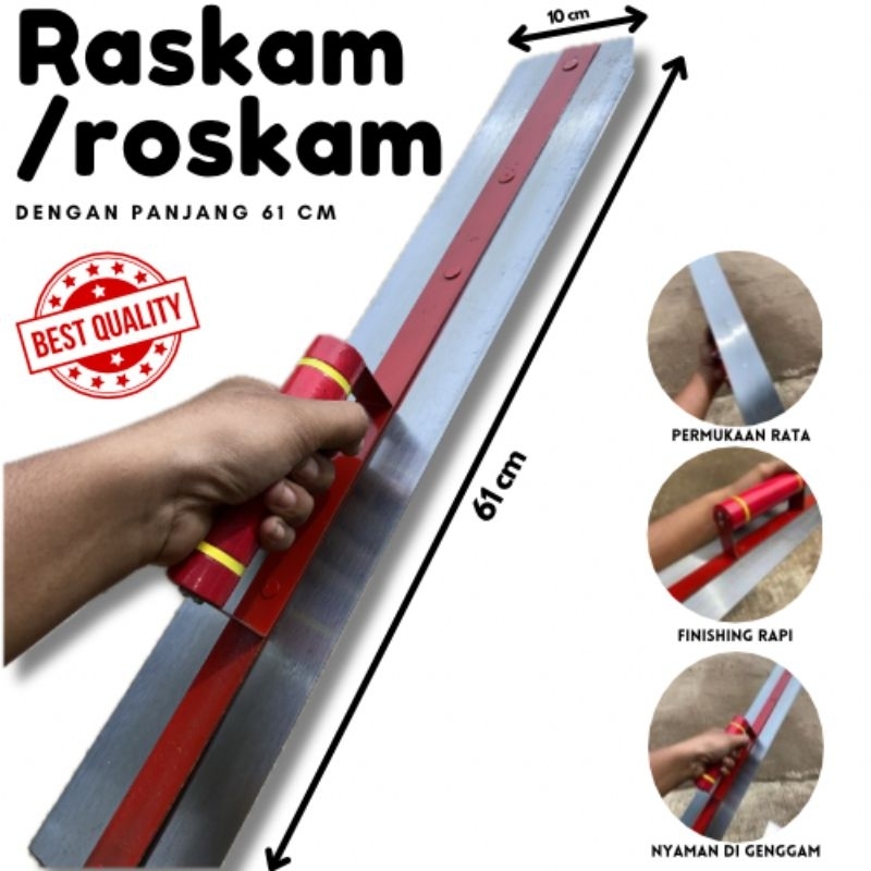 Jual raskam acian panjang 40/50/60cm - alat plesteran dinding halus ...