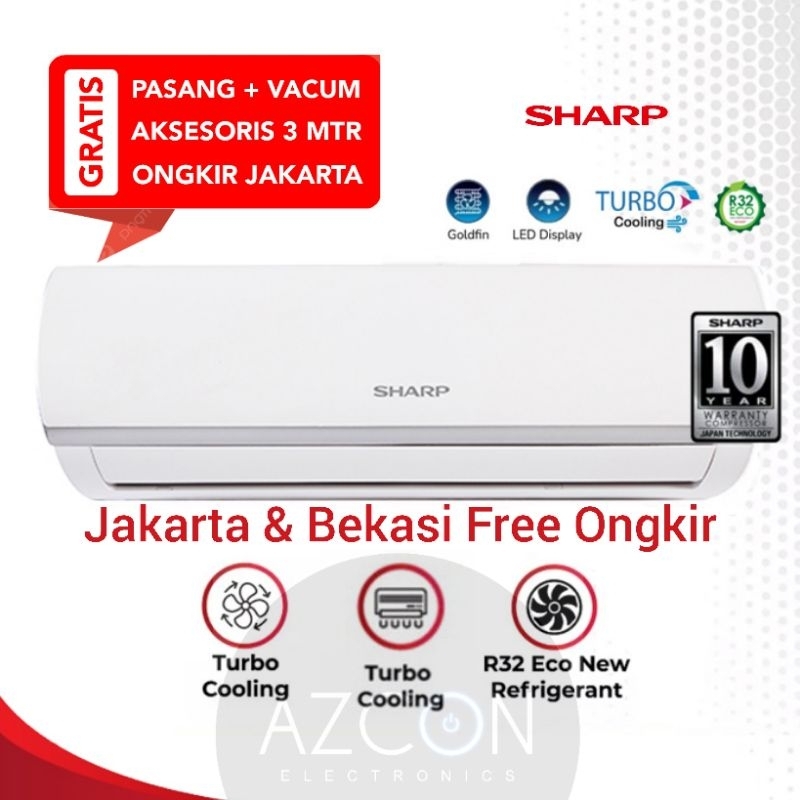 Jual +PASANG AC Sharp 1/2 PK AH-A5ZCY R32 ada indikator suhu LED | Shopee Indonesia