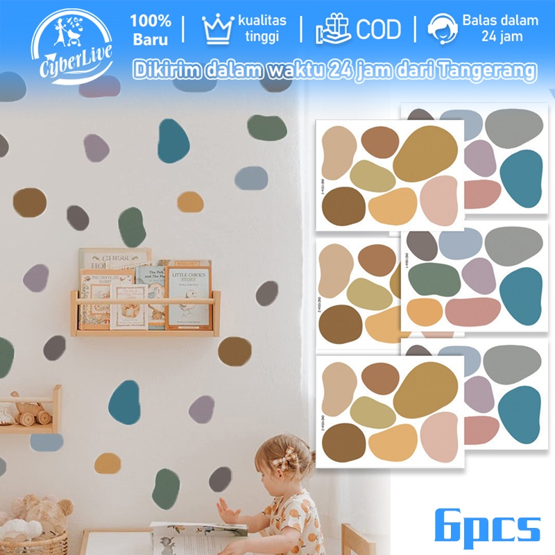 Jual Sticker Hiasan Dinding Aesthetic Sticker Dekorasi Dinding Polka ...