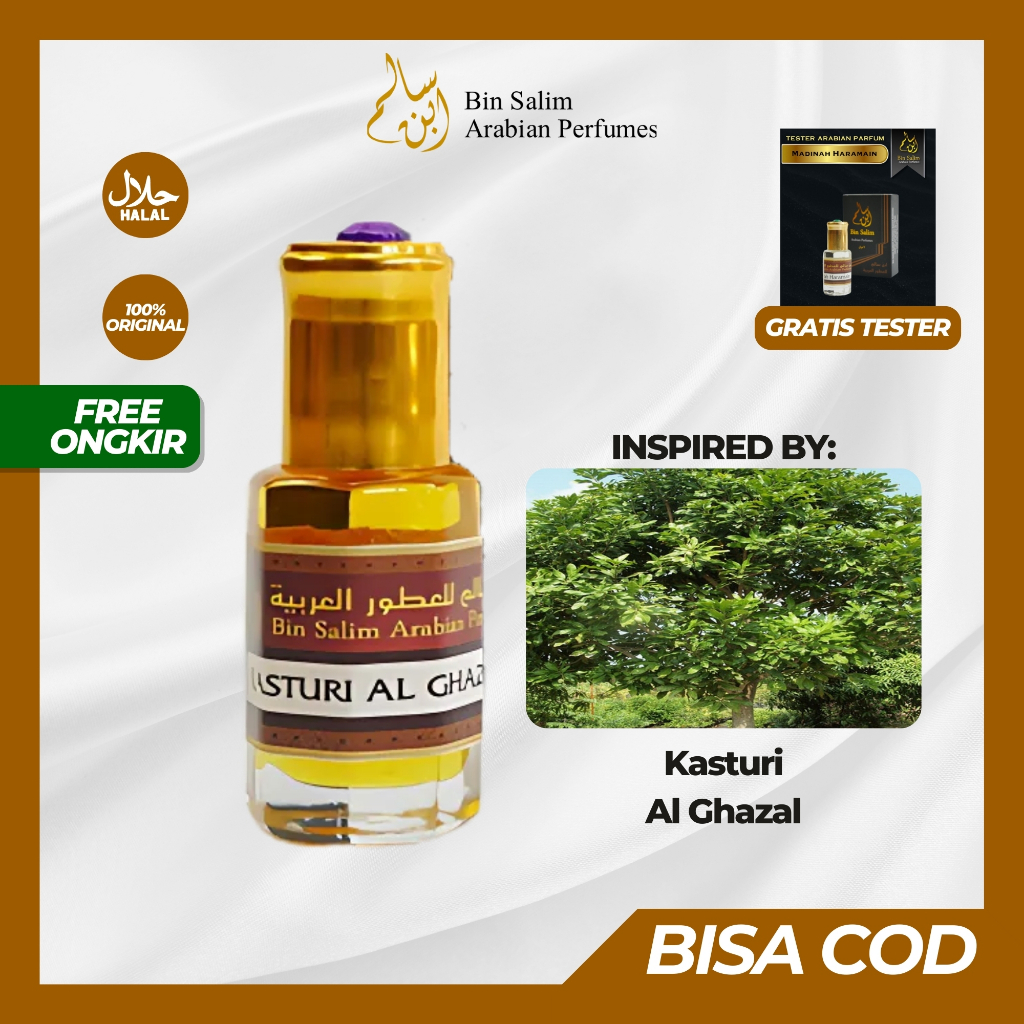 Jual Parfum Arab Kasturi Al Ghazal 6 mL Bin Salim Minyak Wangi Non ...