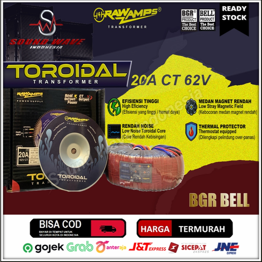 Jual TRAFO TOROIDAL 20A CT 52-62V RAWAMPS DONAT ORIGINAL | Shopee Indonesia