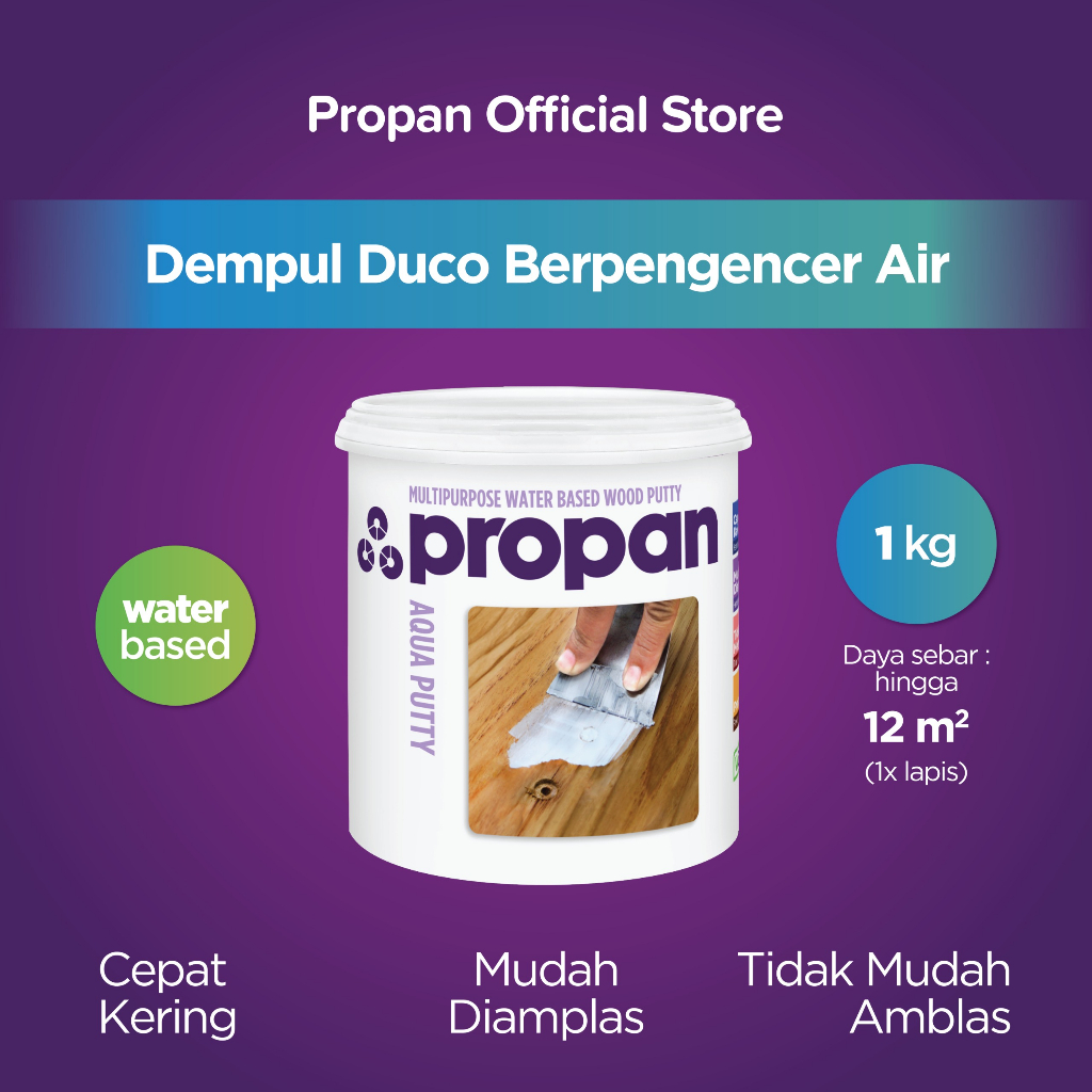 Jual PROPAN Dempul Kayu Waterbased Aqua Putty 1KG | Shopee Indonesia