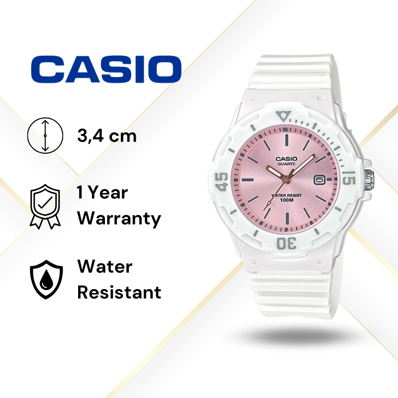 Jual JAM TANGAN WANITA CASIO LRW-200H-4E3 ORIGINAL - LRW200H PUTIH PINK ...