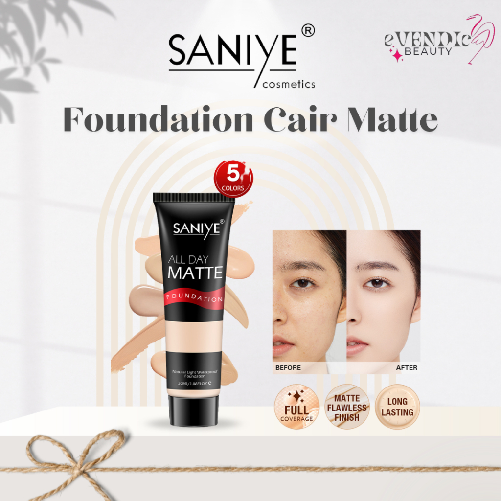Jual READY SANIYE Foundation Cair Matte Poreless Liquid Foundation ...