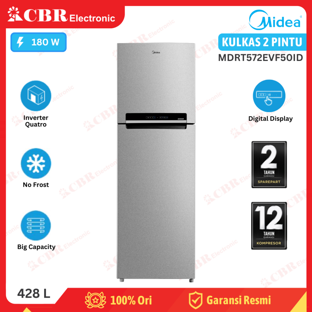 Jual Kulkas MIDEA 2 Pintu MDRT572EVF50ID (Inverter) - Batam | Shopee Indonesia