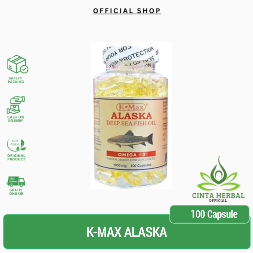 Jual K-MAX Alaska Deep Sea Fish Oil Omega-3 100 Capsules @1000mg ...