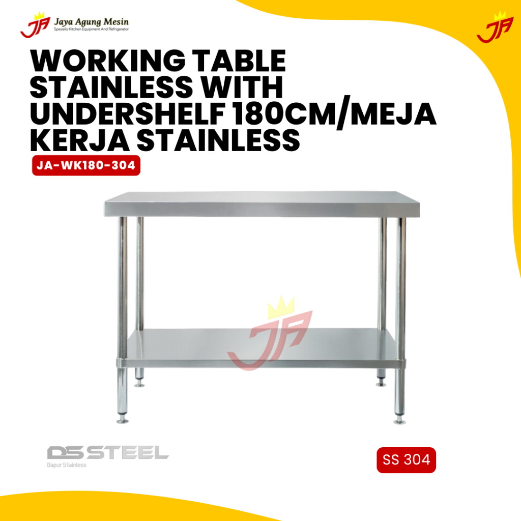 Jual Meja Dapur Stainless / Working Table Stainless 304 with Backsplash ...
