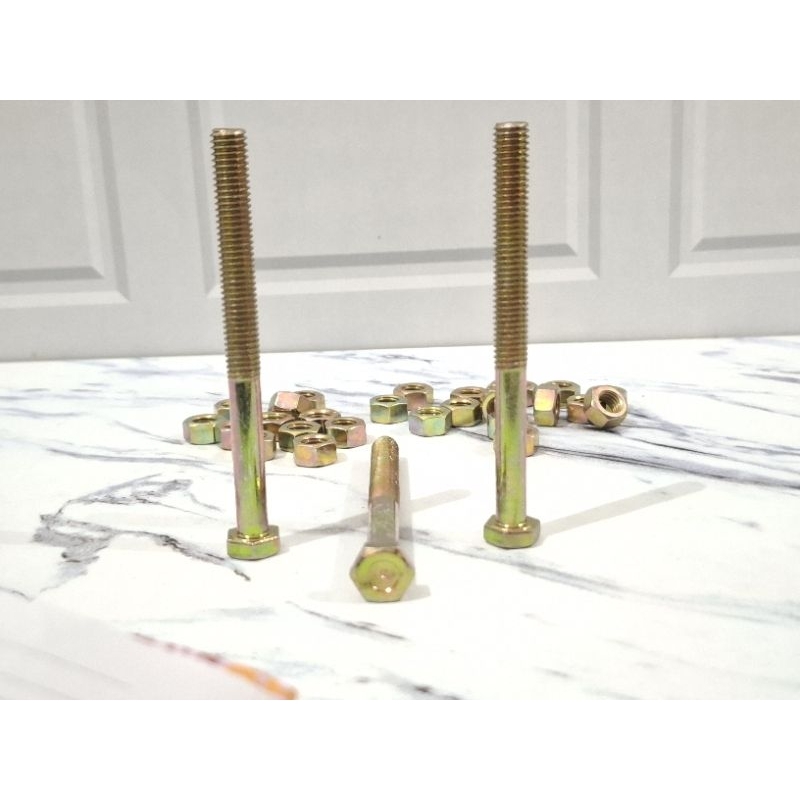 Jual Baut Kuning (BN) 6x90mm / Baut Mur Hexagon Kuning / Baut Mur Hex ...