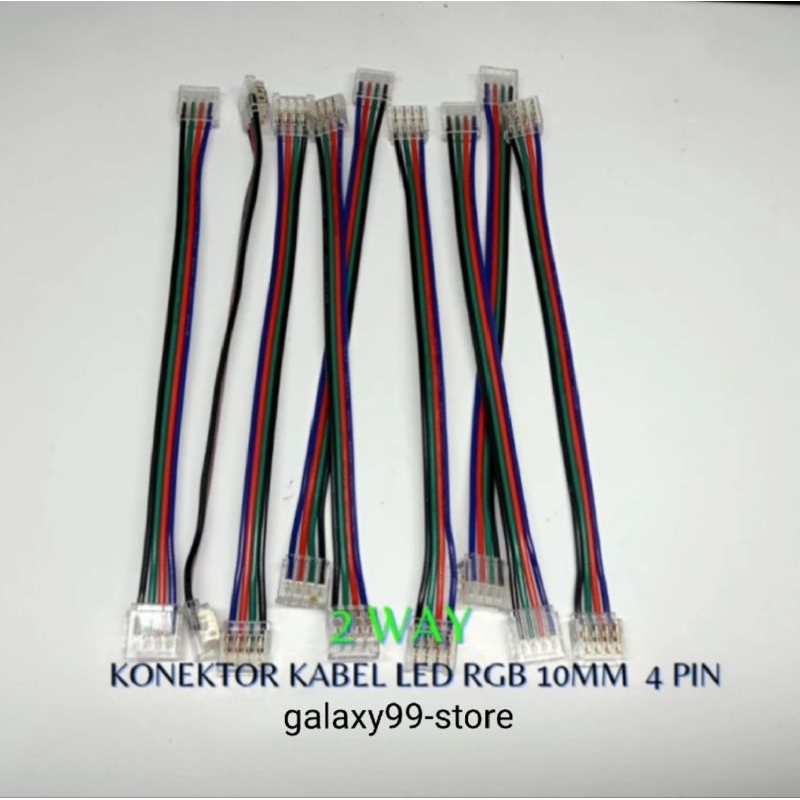 Jual konektor kabel led RGB 10mm 4 pin 2 sisi | Shopee Indonesia