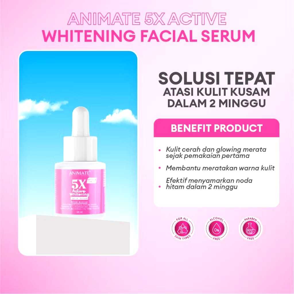 Jual ANIMATE Facial Serum Animate 5x Active Whitening | Shopee Indonesia