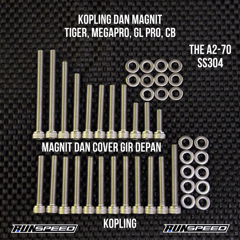 Jual BAUT MESIN BAK KOPLING DAN MAGNIT MEGAPRO | TIGER STAINLESS BAUT BLOCK KANAN DAN KIRI ...