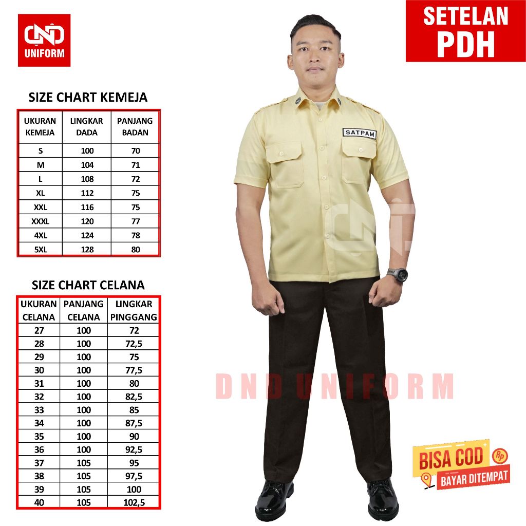 Jual DND UNIFORM - SERAGAM PDH SECURITY SATPAM LENGAN PENDEK BAHAN ...
