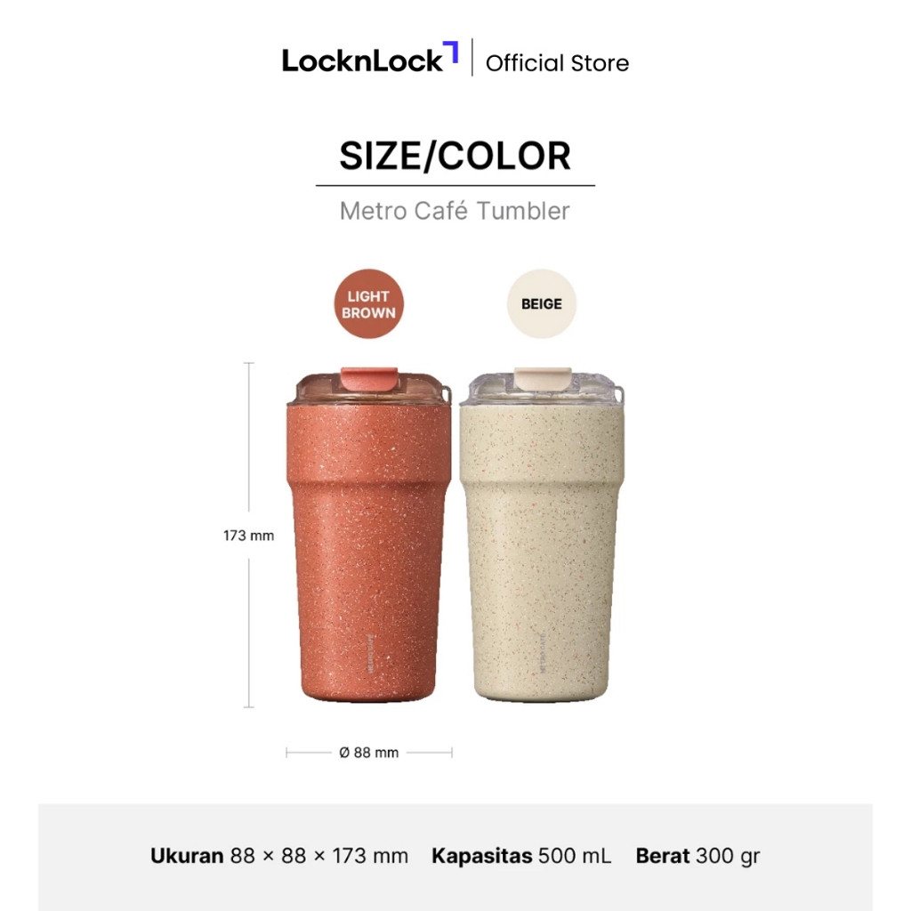 Jual NEW LocknLock Tumbler Metro Cafe Ceramic Coating 500ml - LHC4357 ...