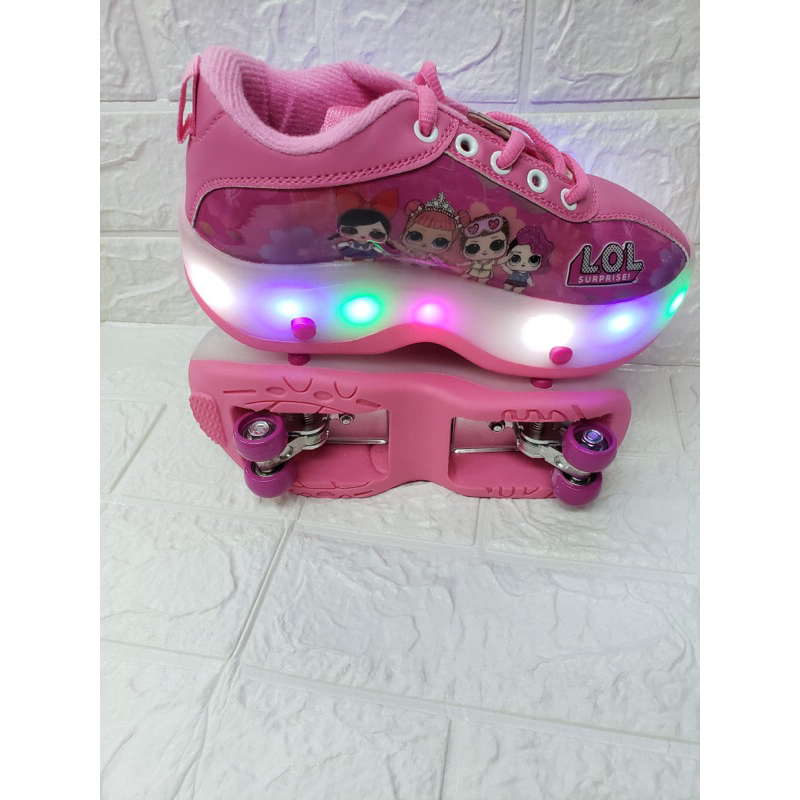 Jual sepatu roda 4 LOL gambar 3 dimensi tumbul | Shopee Indonesia