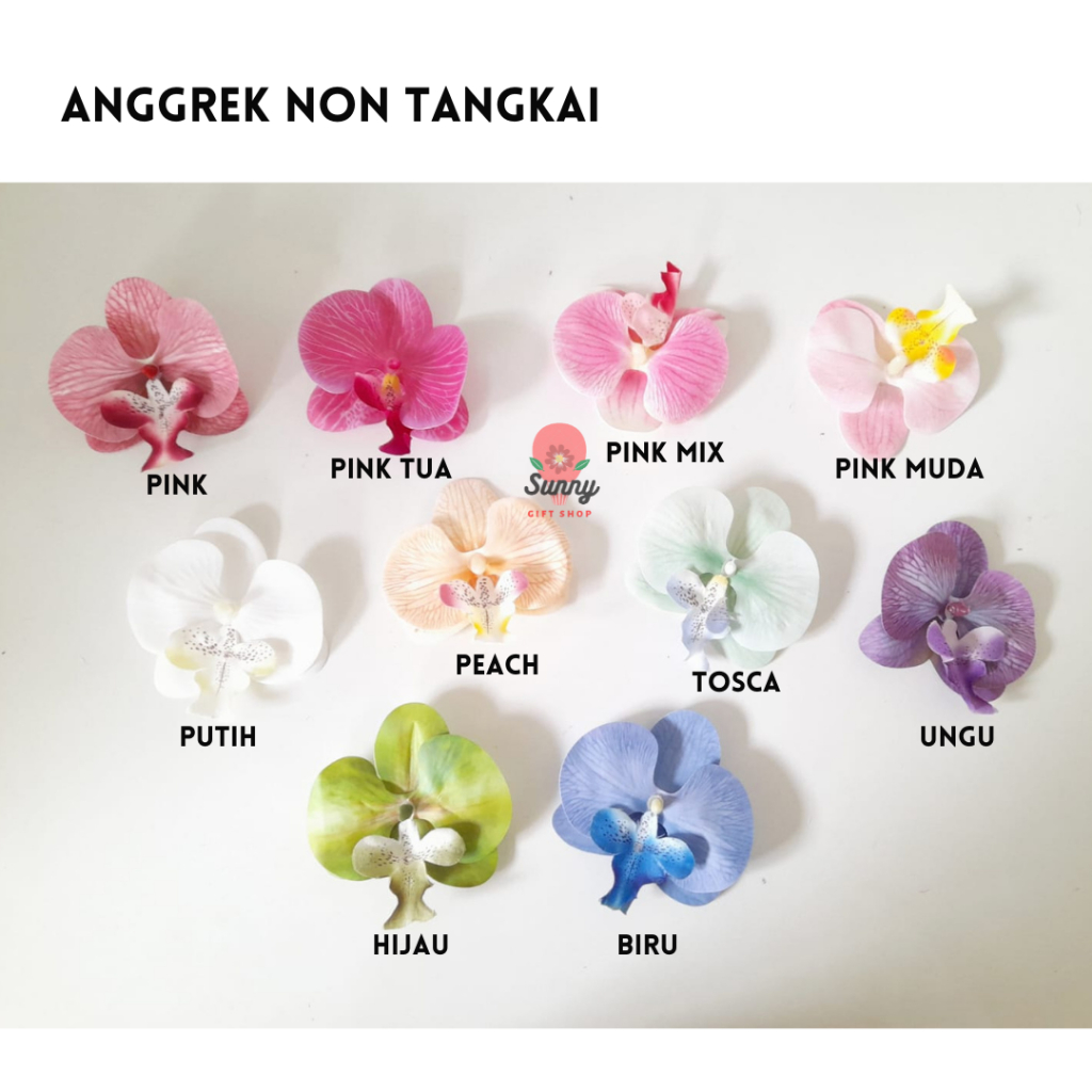 Jual Bunga Palsu Anggrek d.9cm non tangkai / Orchid Artificial / Bunga ...