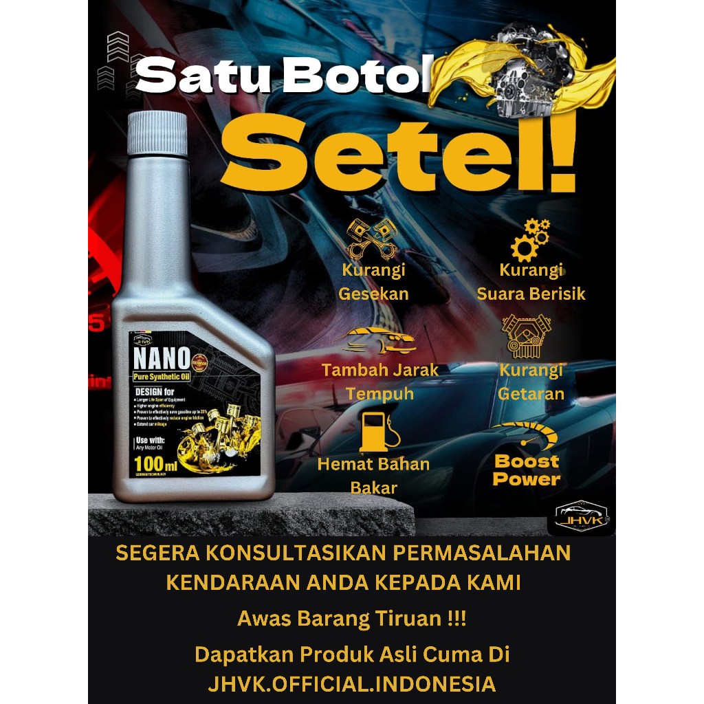 Jual PAKET RESELLER 24 BOTOL JHVK Pure Nano Synthetic Oil (ORIGINAL ...