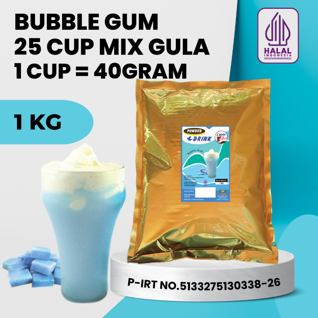 Jual Powder BUBBLE GUM 1 KG - Bubuk Minuman Rasa Permen Karet / Powder ...