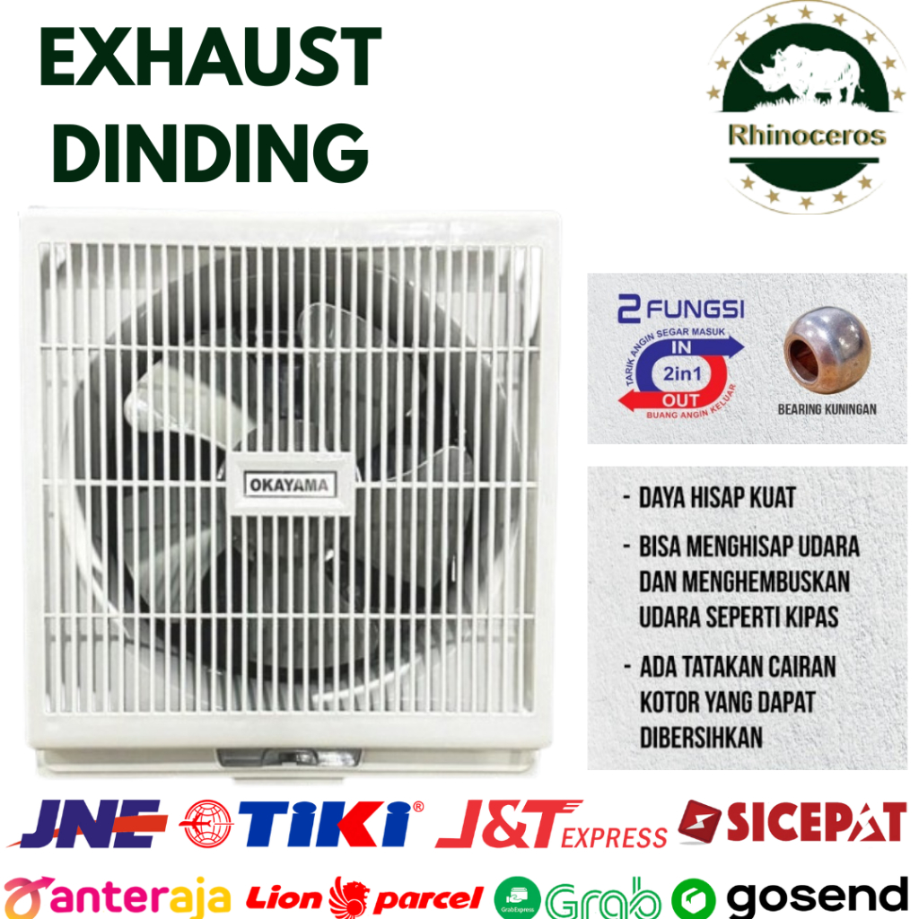 Jual Exhaust Fan Dinding Blower Angin 10 Inch dan 12 Inch Hexos ...