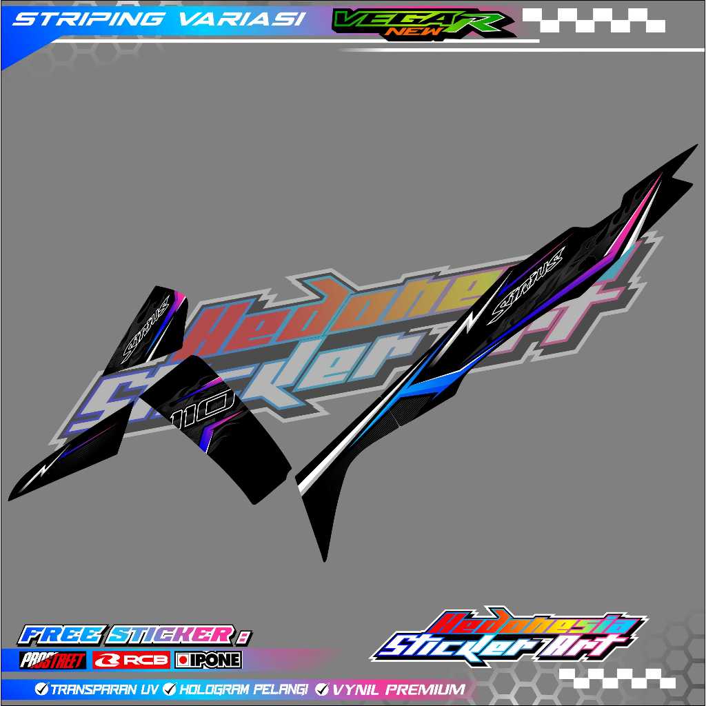 Jual STRIPING VARIASI YAMAHA VEGA R NEW SIRIUS / STICKER LIST VARIASI ...