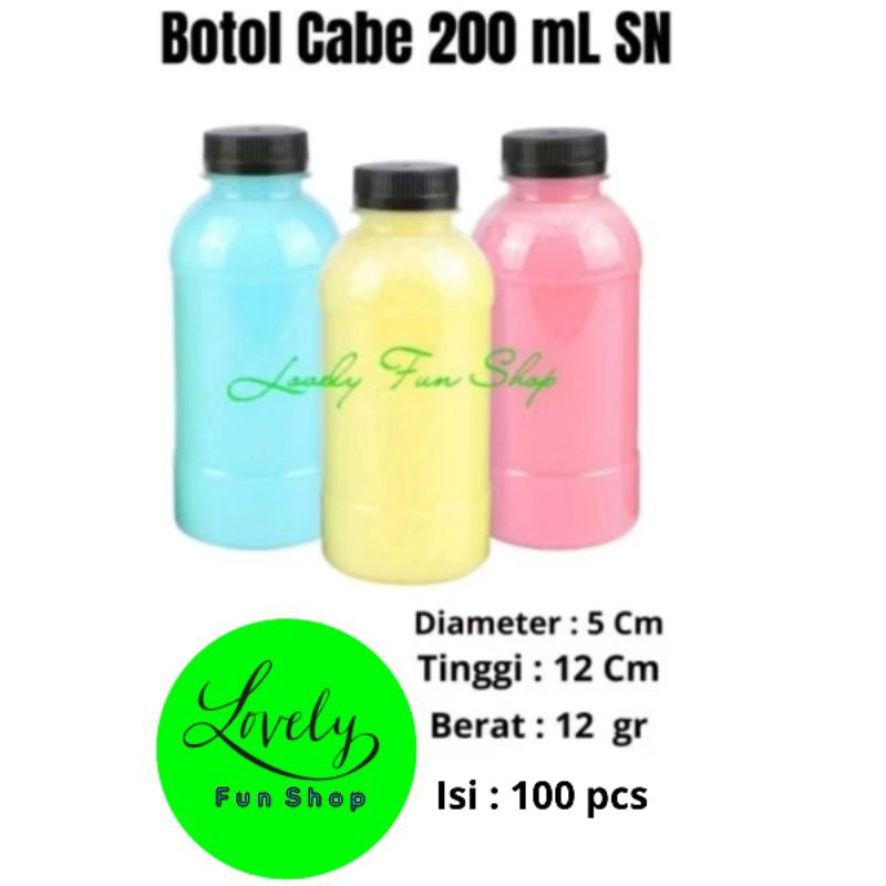 Jual Botol Cabe 200 ml isi 100 pcs Kemasan Minuman PET Plastik / Botol ...