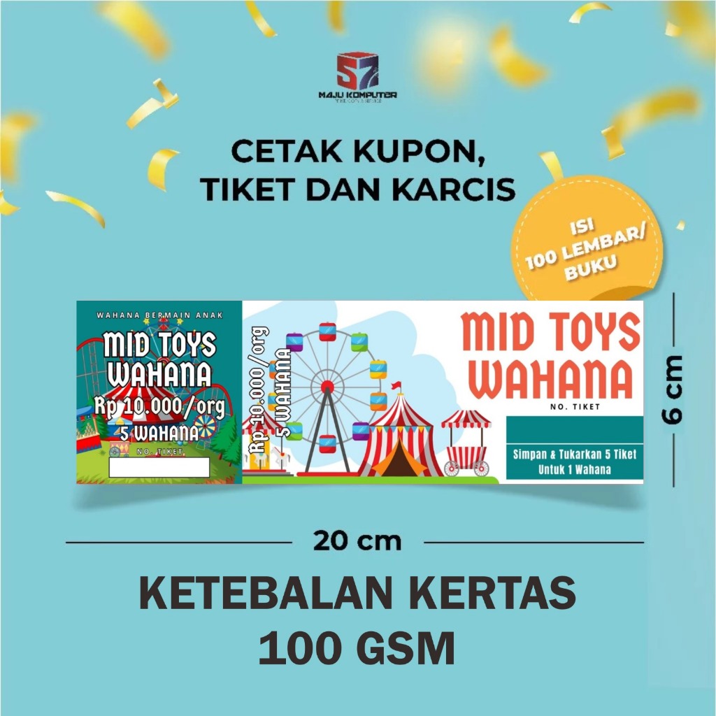 Jual CETAK KUPON TIKET VOUCHER KARCIS PARKIR KERTAS 100 GSM | Shopee Indonesia