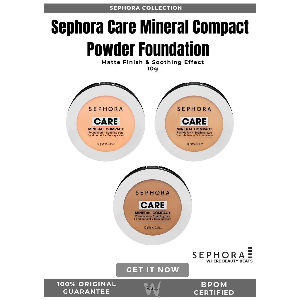 Jual Sephora Care Mineral Compact Powder Foundation ( Matte Finish ...