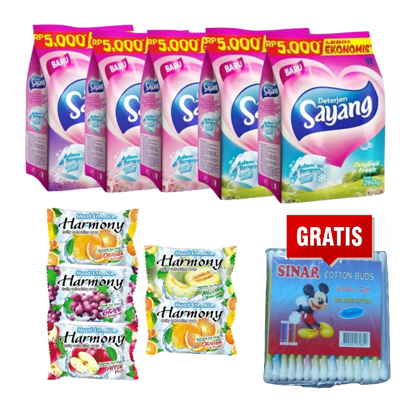 Jual GRATIS Cotton Bud | Paket isi 10 Pcs (5 Pcs Detergent SAYANG 260g ...