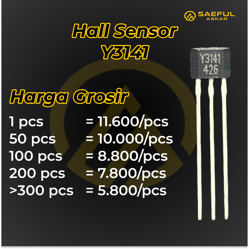 Jual Transistor Hall Effect Sensor Magnetic Dinamo BLDC Y3141/TO-92S Sepeda Listrik Motor ...