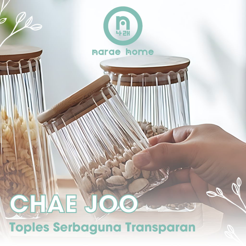 Jual NARAE - CHAE JOO Organizer Dapur Gula Garam Transparan Toples Kaca ...