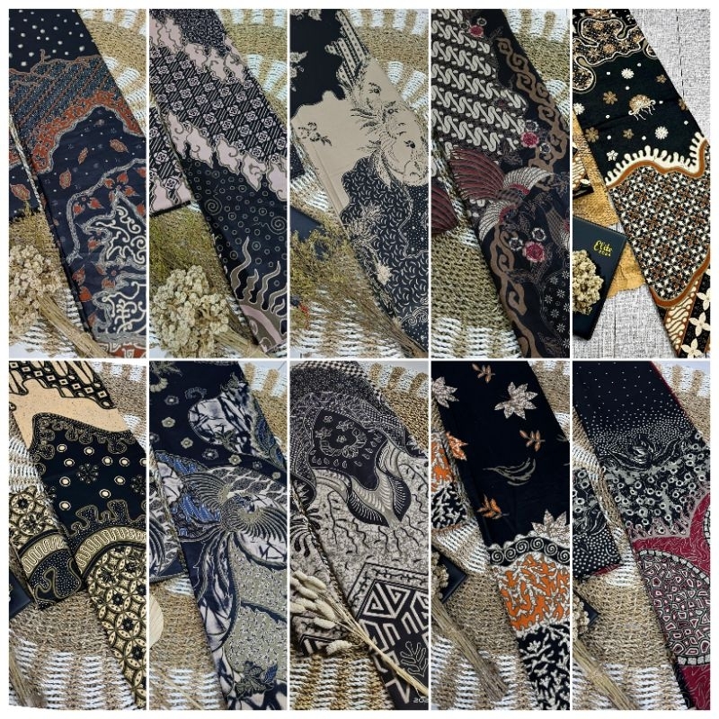 Jual Kain Batik Katun Halus Warna Hitam Kombinasi / Kain Panjang Halus ...