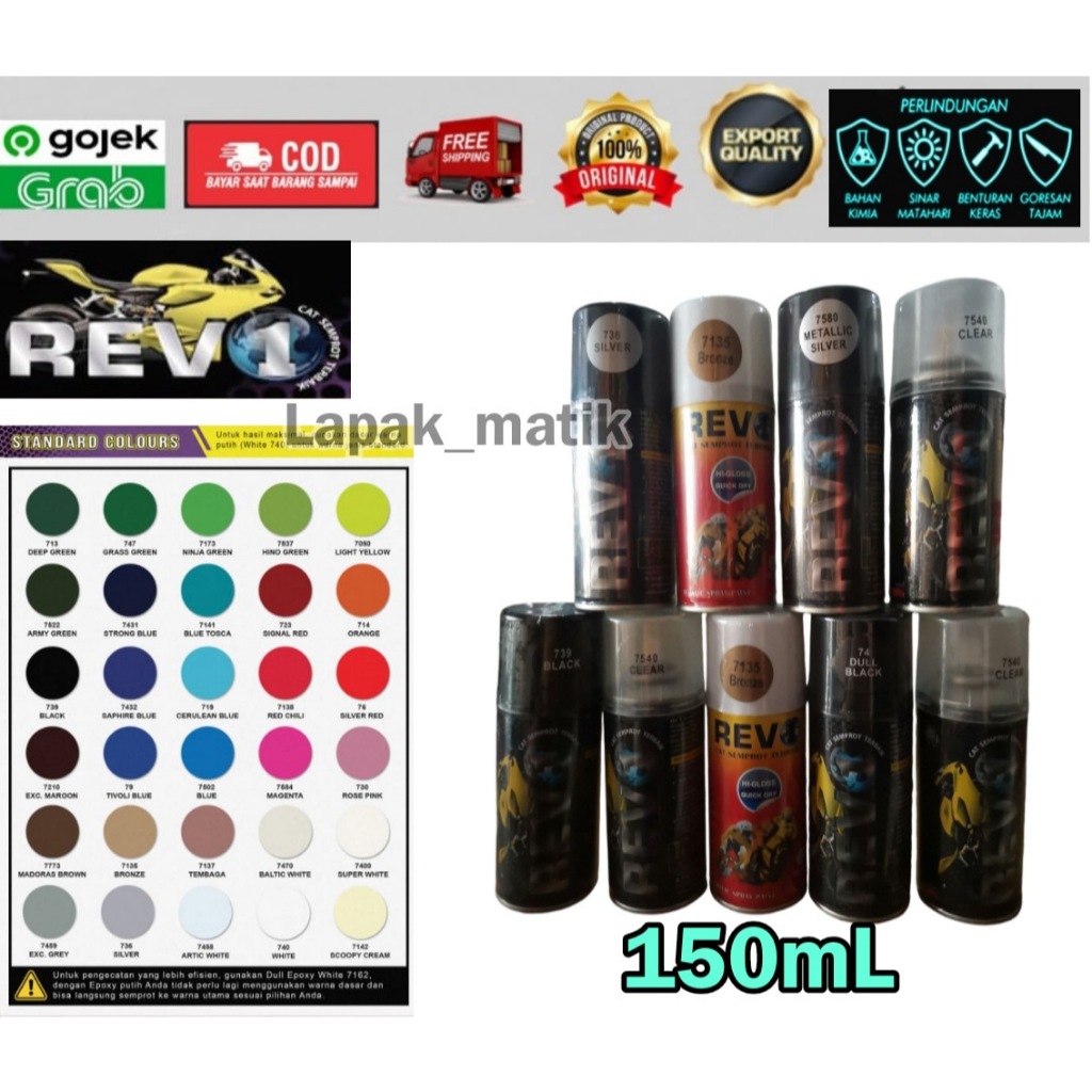 Jual PILOK REV1 REVO EPOXY HITAM PUTIH CLEAR SILVER HITAM DOFF DAN ...