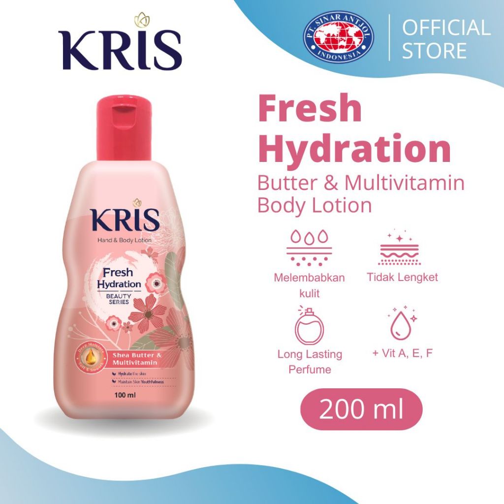 Jual 200 ML - KRIS Fresh Hydration Pink Hand and Body Lotion Plus ...