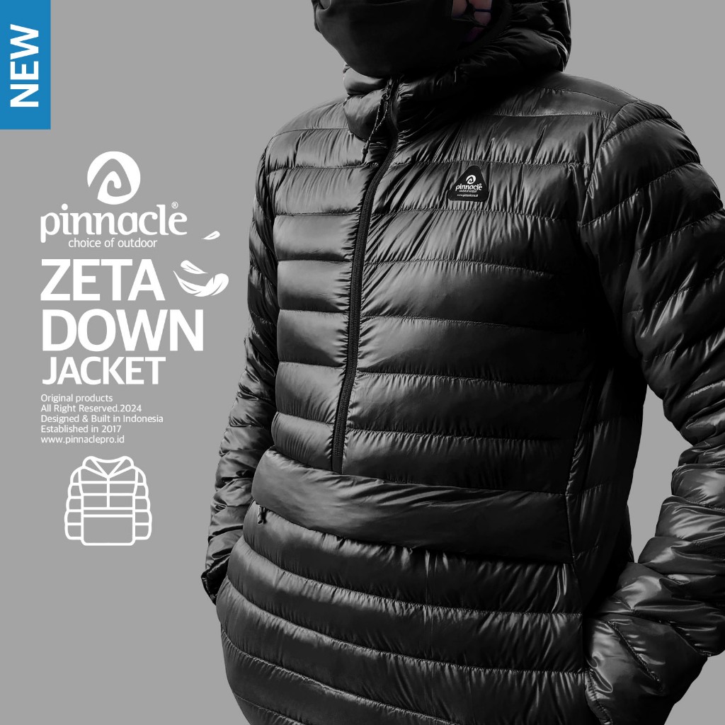 Jual Pinnacle Pro Official Zeta Down Jacket - Black | Shopee Indonesia