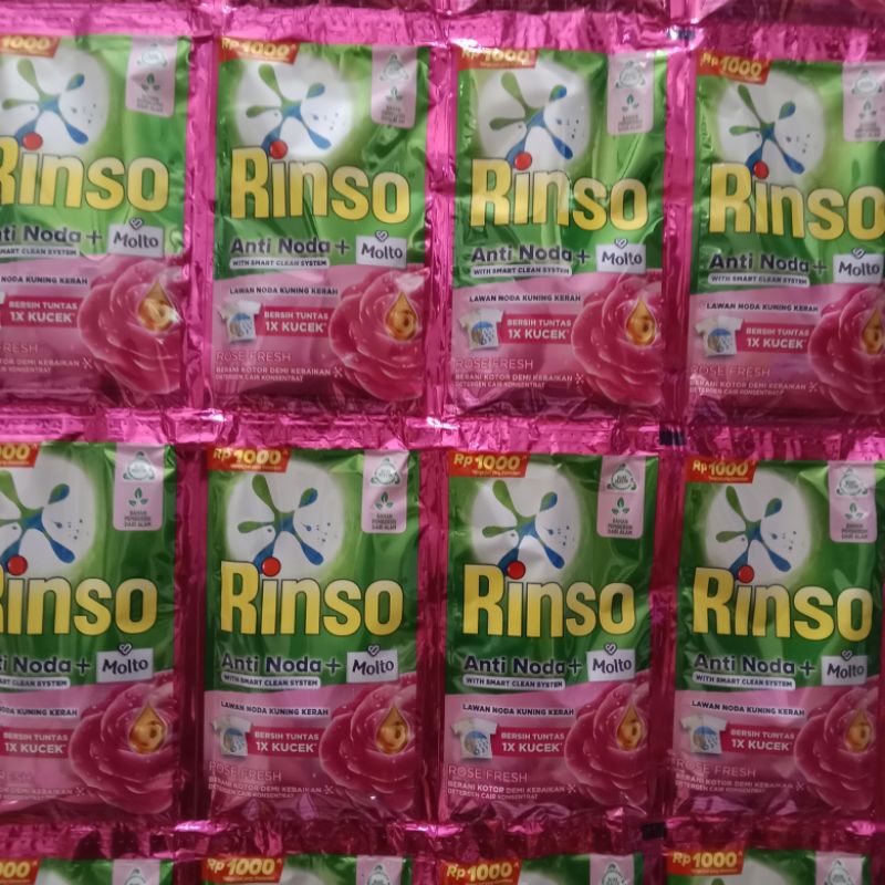 Jual 36 SACHET RINSO CAIR 1000 PINK ROSE FRESH (DETERGEN) | Shopee ...