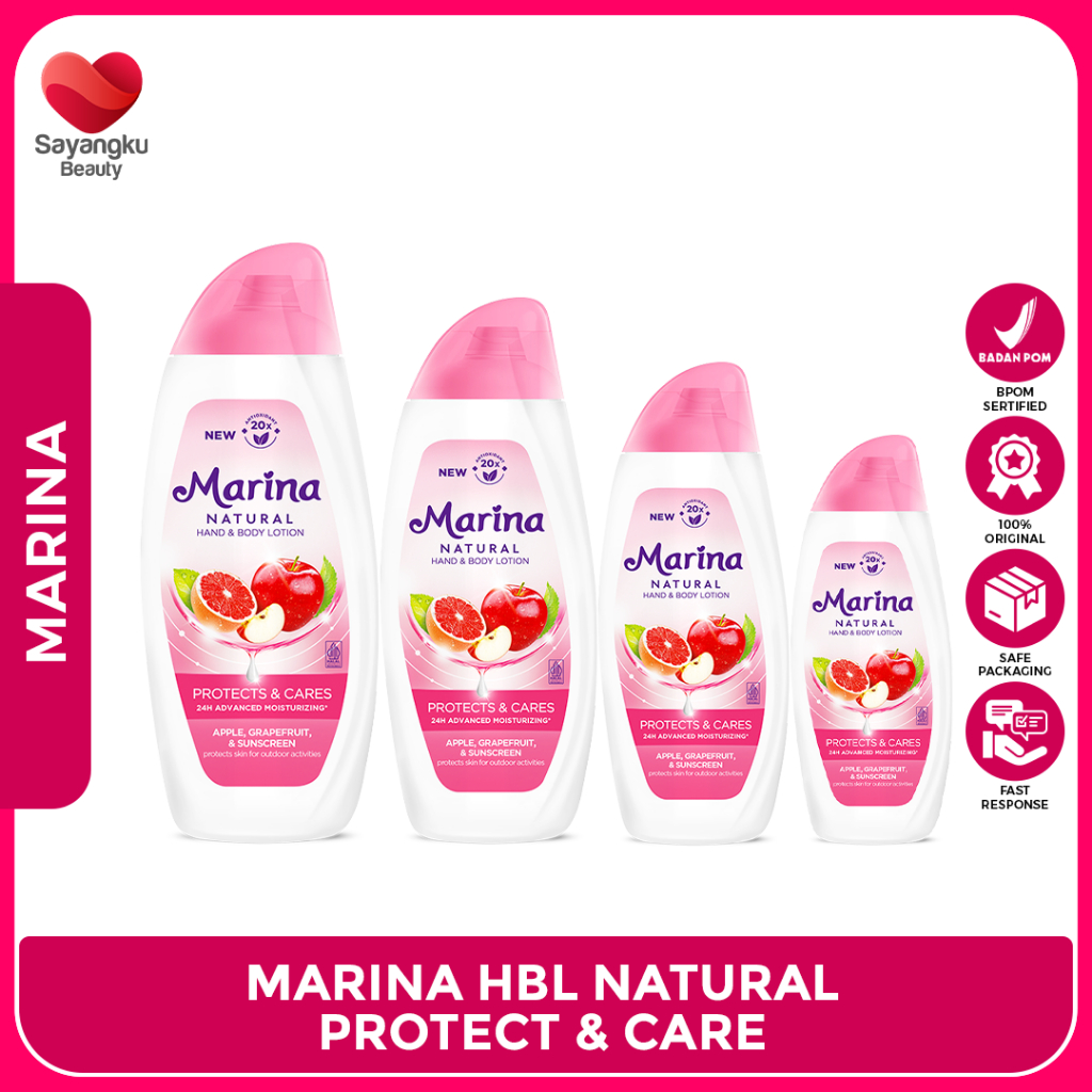 Jual MARINA Hand Body Lotion Natural Protect & Care | Shopee Indonesia