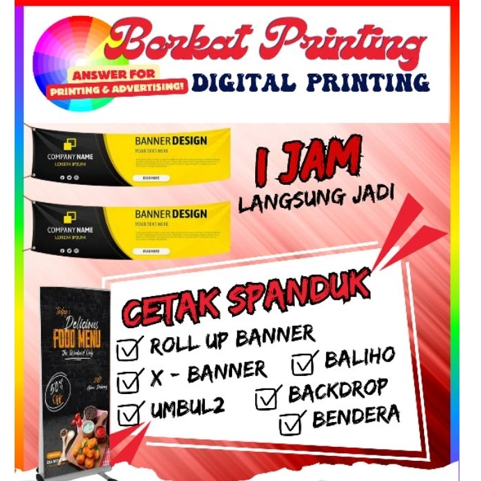 Jual Cetak Spanduk OUTDOOR - Digital Printing Berkat | Shopee Indonesia