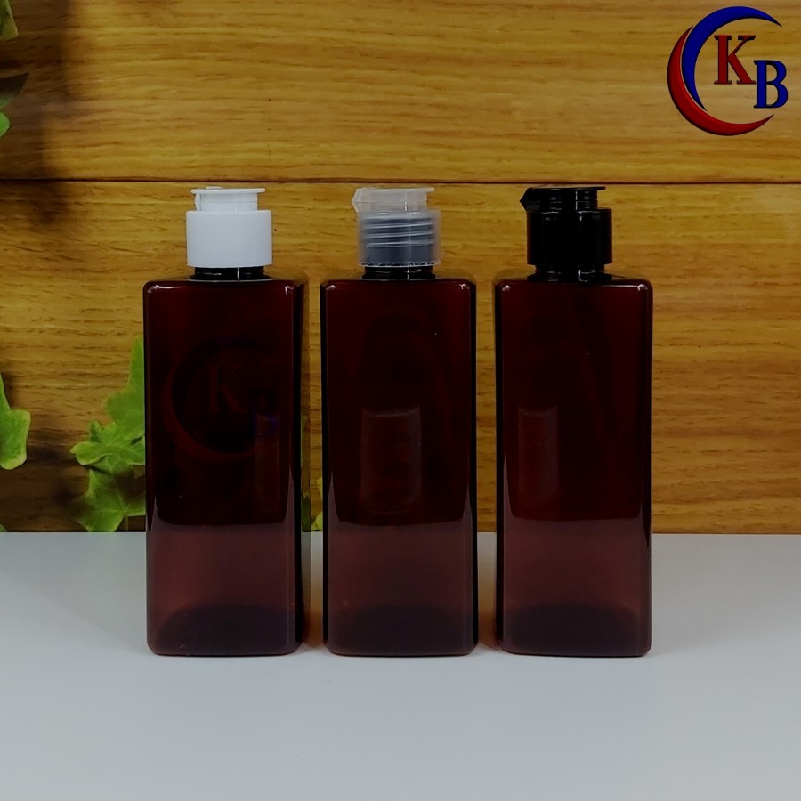Jual BOTOL FLIPTOP 250 ML JAMUR NECK 24 / BOTOL PLASTIK PET KOTAK AMBER 250ML | Shopee Indonesia