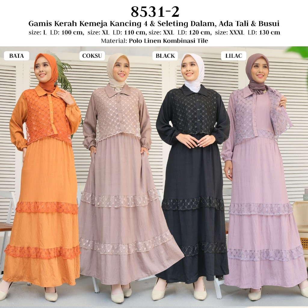Jual GAMIS KRAH KEMEJA KANCING SLETING DALAM WANITA BUSUI MOTIF BRUKAT ...