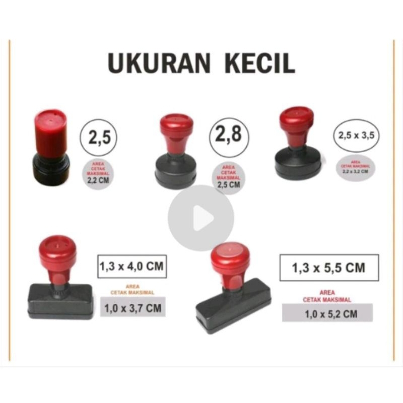 Jual stempel plastik permanen Custom Bebas Desain free 1 tinta refil ...