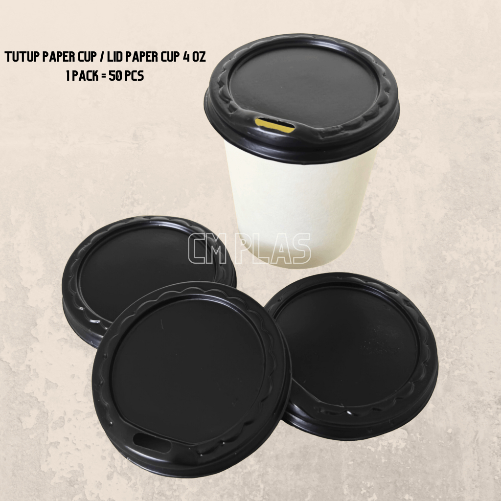 Jual Tutup Paper Cup / Penutup Gelas Kertas 4 Oz Isi 50 Pcs | Shopee Indonesia