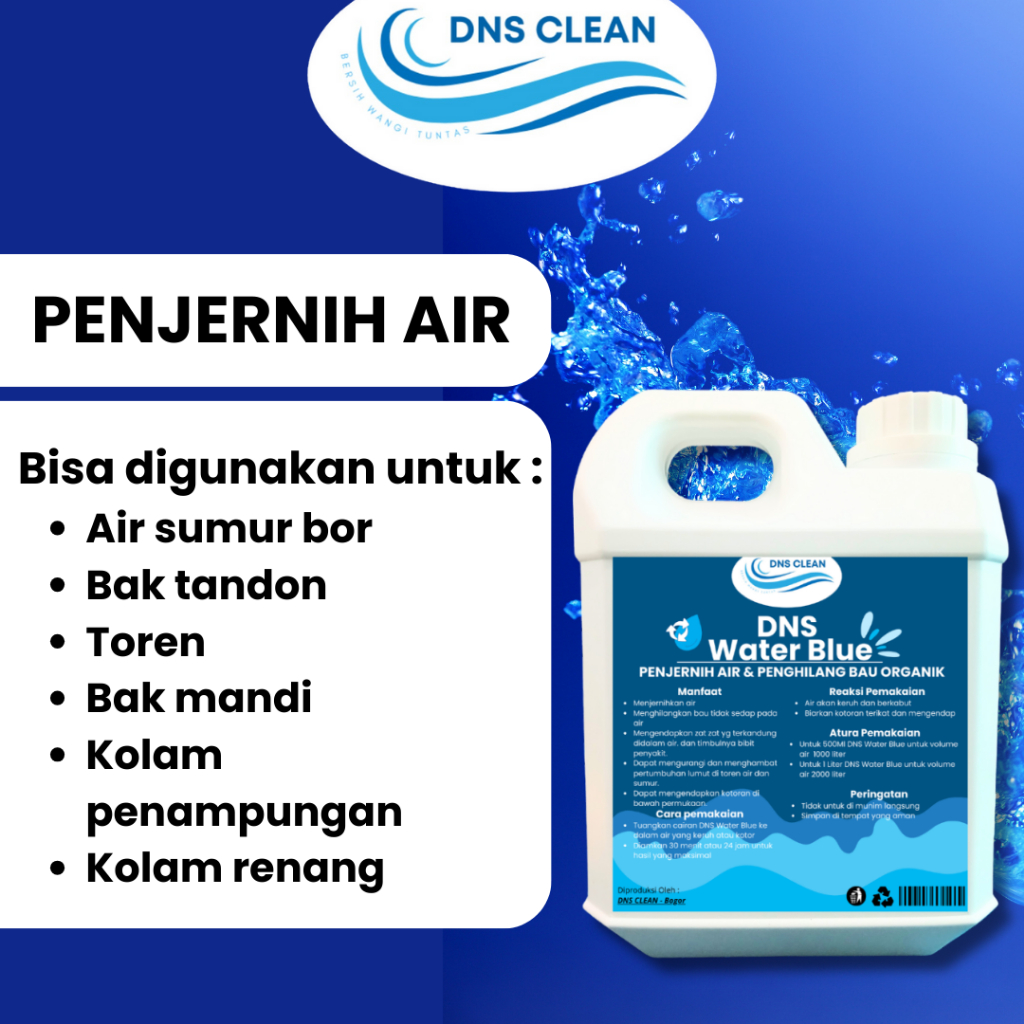 Jual DNS Penjernih Water Blue Air 1 Liter Solusi Menjernihkan Semua ...