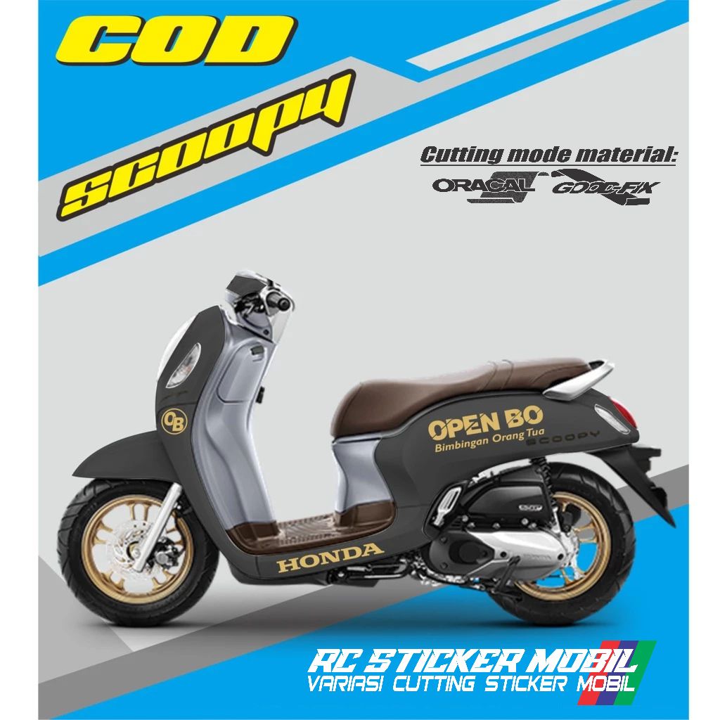 Jual STIKER SCOOPY OPEN BO Beat PCX Nmax Vario striping stiker cutting ...