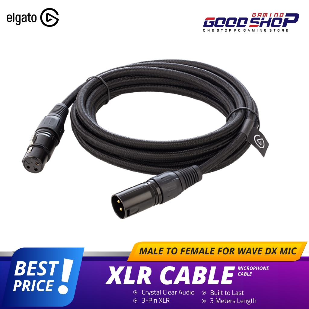 Jual Elgato XLR CABLE (10CAL9901) Male to Female for Wave DX Microphone ...