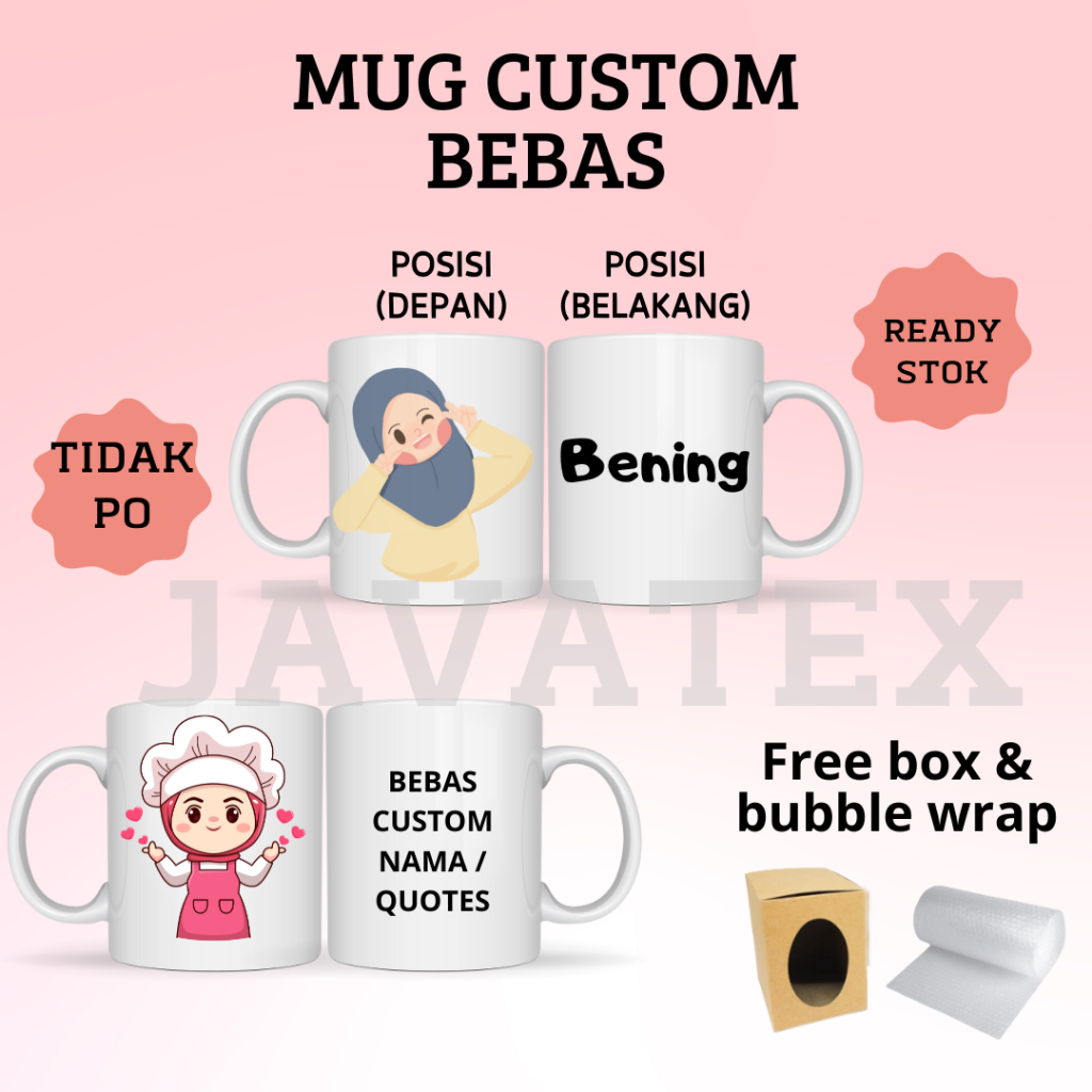 Jual MUG CUSTOM UNIK LUCU AVATAR / GELAS CUSTOM / MUG SOVENIR / CUSTOM ...