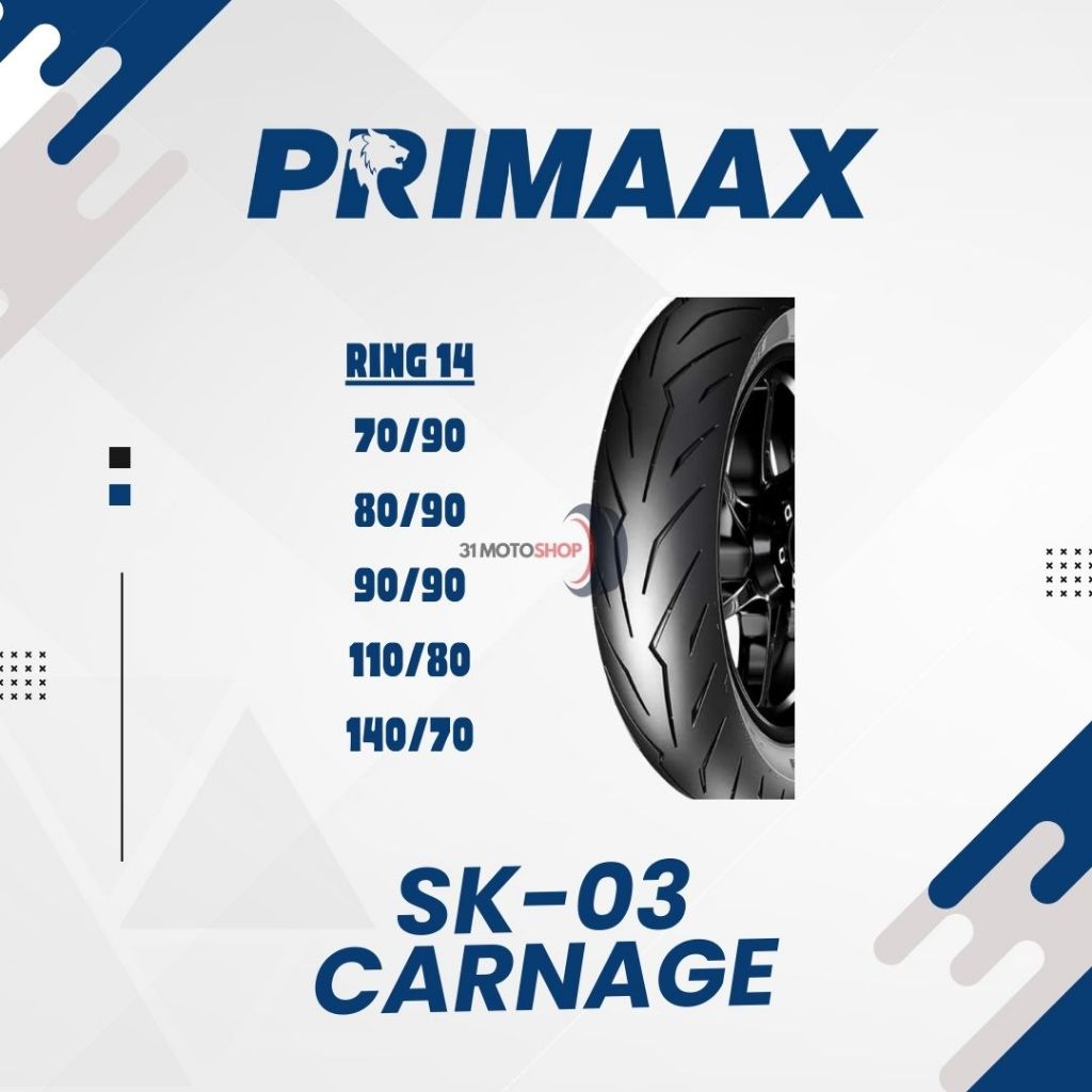 Jual FREE PENTIL Ban Motor Tubeless Primaax Primax SK 03 Carnage Model ...