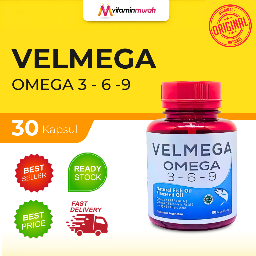 Jual VELMEGA OMEGA 3-6-9 369 NATURAL FISH OIL FLAXSEED OIL ISI 30 ...