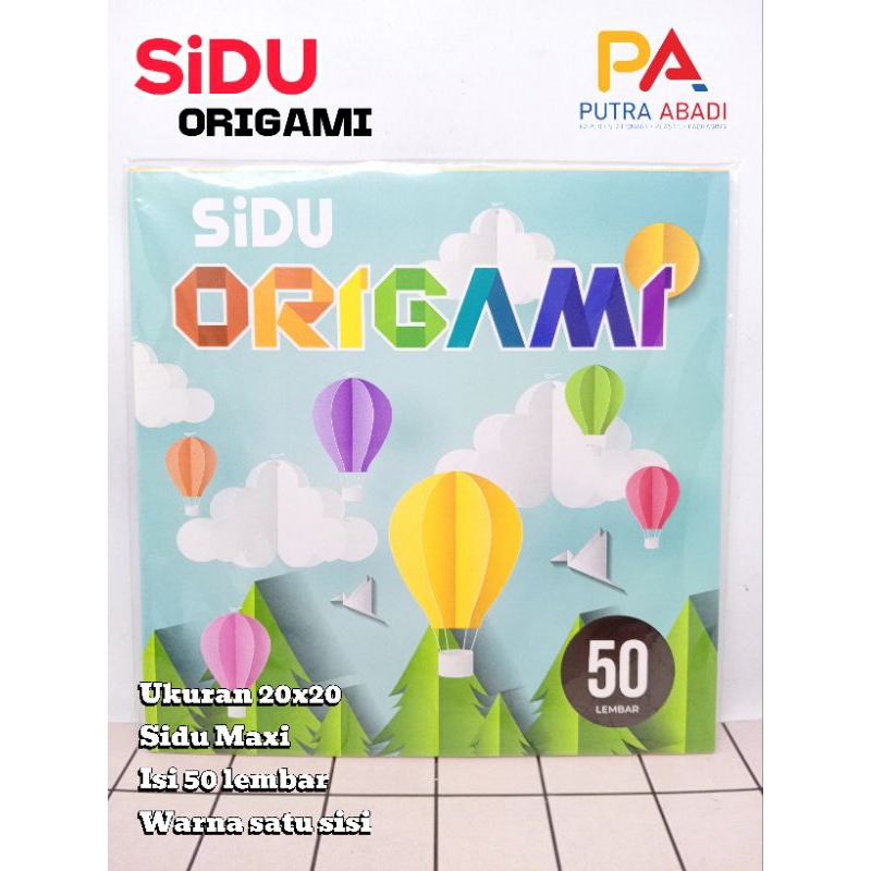 Jual Satu Pak Kertas Lipat Origami Sidu 20X20 (Isi 50 lembar) | Shopee ...