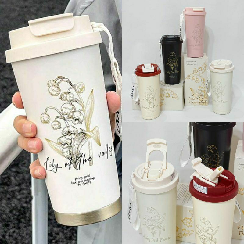 Jual Tumbler print bunga 500ML | Shopee Indonesia