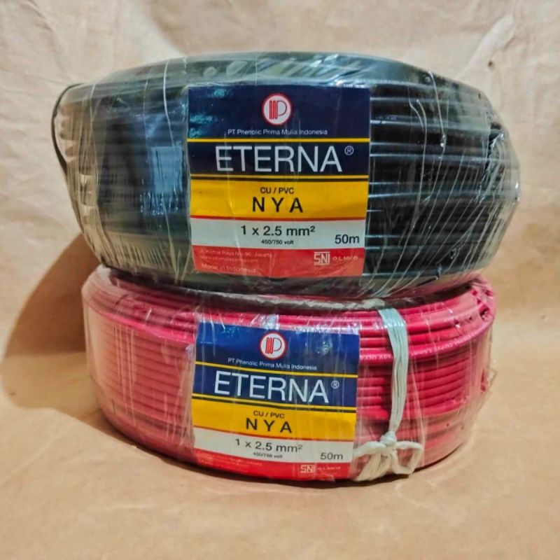 Jual KABEL ETERNA NYA 1×2,5 50M/MITER(KAWAT TUNGGAL)SNI | Shopee Indonesia