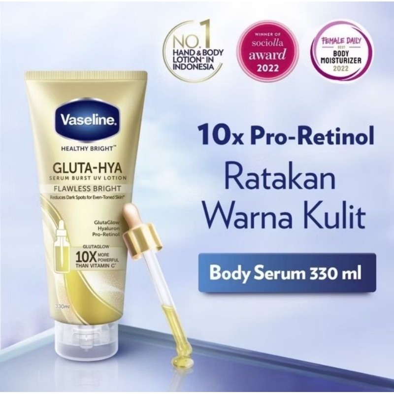 Jual Vaseline Gluta-Hya Serum Burst UV Lotion Flawless Bright besar ...